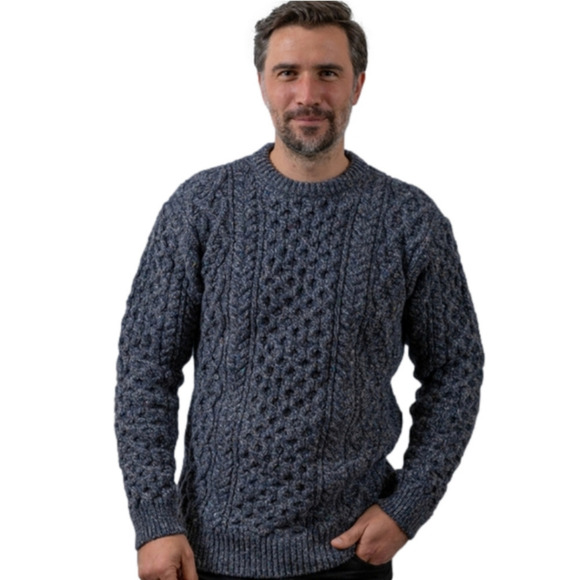 Aran Crafts | Sweaters | Aran Crafts Wool Cashmere Crew Neck Cableknit ...